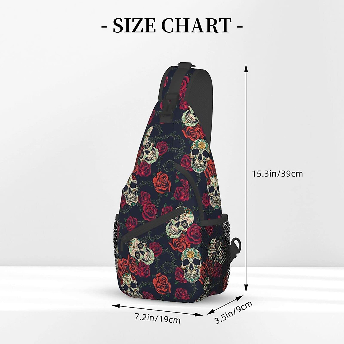 Fylybois Skull Sling Bag Travel Crossbody Backpack for Women Crossbody Chest Daypack Presents