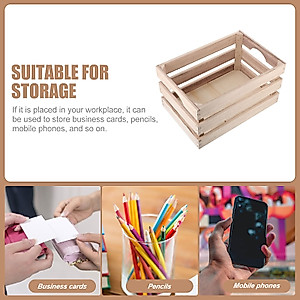 Garneck 1pc Wooden Storage Box Display Basket Storage Bins Bamboo Storage Cabinet Wooden Barrel Planter Unfinished Crates for Craft Wooden Key Organizer Fruit Crates Desktop Container