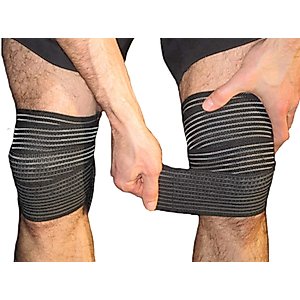 Elastic Knee Compression Sleeve Bandage Wraps | Knee Support Straps for Legs, Thighs, Hamstrings Ankle & Elbow Joints Reduce Swelling | Lymphatic Relief & Elastic Bandage | Women & Men (Small 59 Inch)