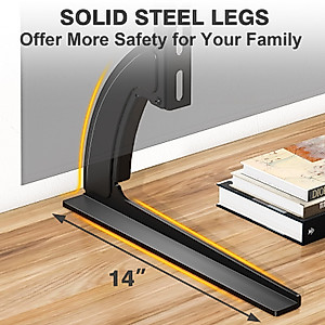 Universal Table Top TV Stand for Most 27 30 32 37 40 43 47 50 55 60 65 Inch Plasma LCD LED Flat or Curved Screen TVs with Height Adjustment, VESA Patterns up to 800x500 mm, 88 lbs