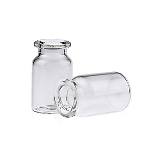 PEKYBIO 20mm, Headspace Vial, 6ml Capacity, Flat Bottom, Beveled Finish, Short Neck, 22x38mm, and Aluminum Crimp Seal with Natural PTFE/White Silicone Septa