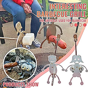 Kabob skewers,Stainless Steel Hot Dog Marshmallow Roaster,Funny Metal Craft Barbecue Fork, Human Design Barbecue Fork for Outdoors, Family Gatherings, BBQ Party (Girl)