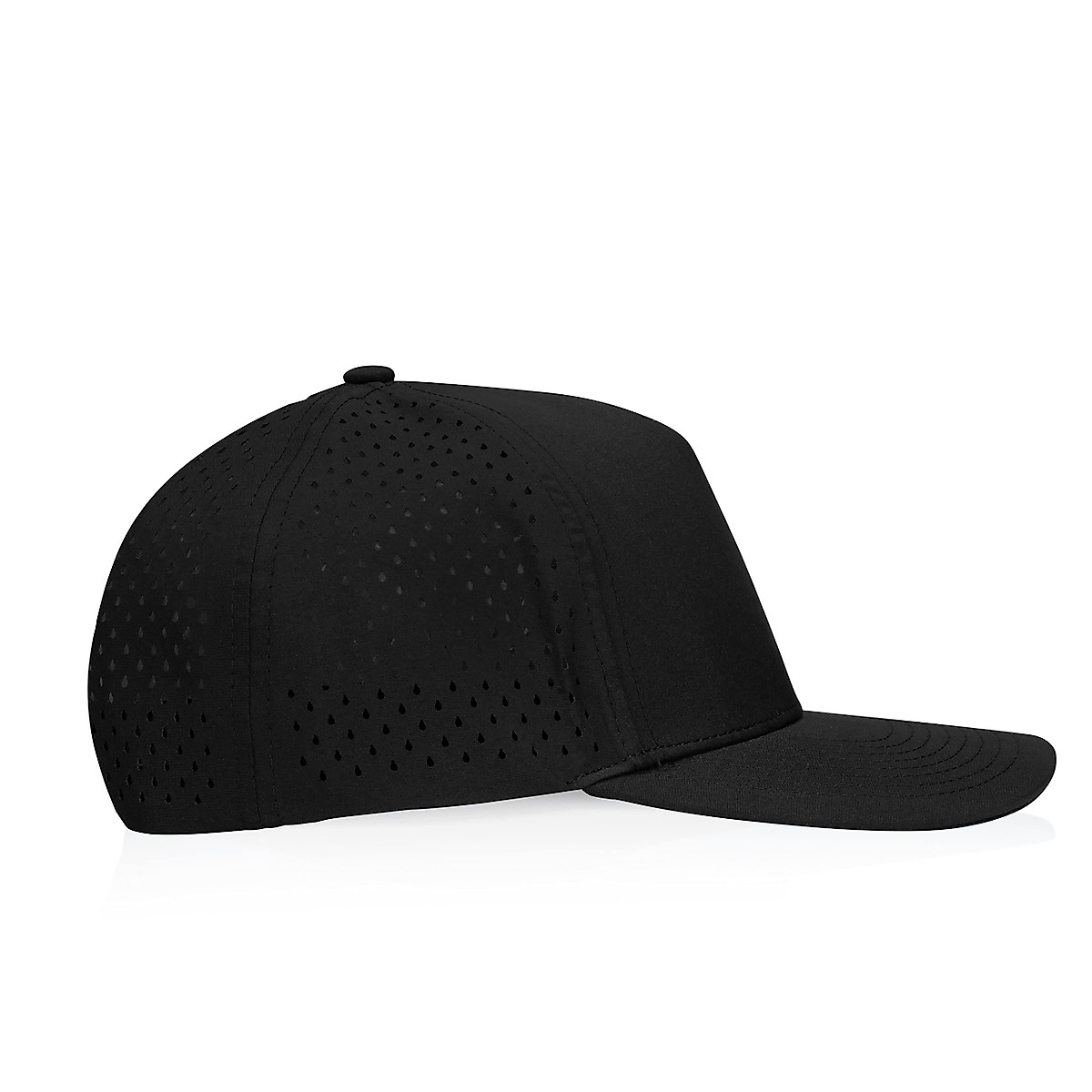 Billest Gilbert Snapback Hat | 5 Panel Blank Cap for Men & Women | Breathable & Lightweight | Outdoor | Curved Bill (Black)