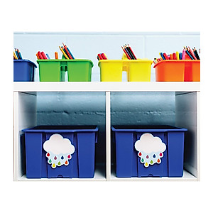 Schoolgirl Style Hello Sunshine Rainbow Rain Cloud Cutouts, 36 Cloud Cutouts for Bulletin Board, Classroom Décor, and Spring Décor, Rainbow Classroom Cut-outs, Cutouts for Classroom Rainbow Décor