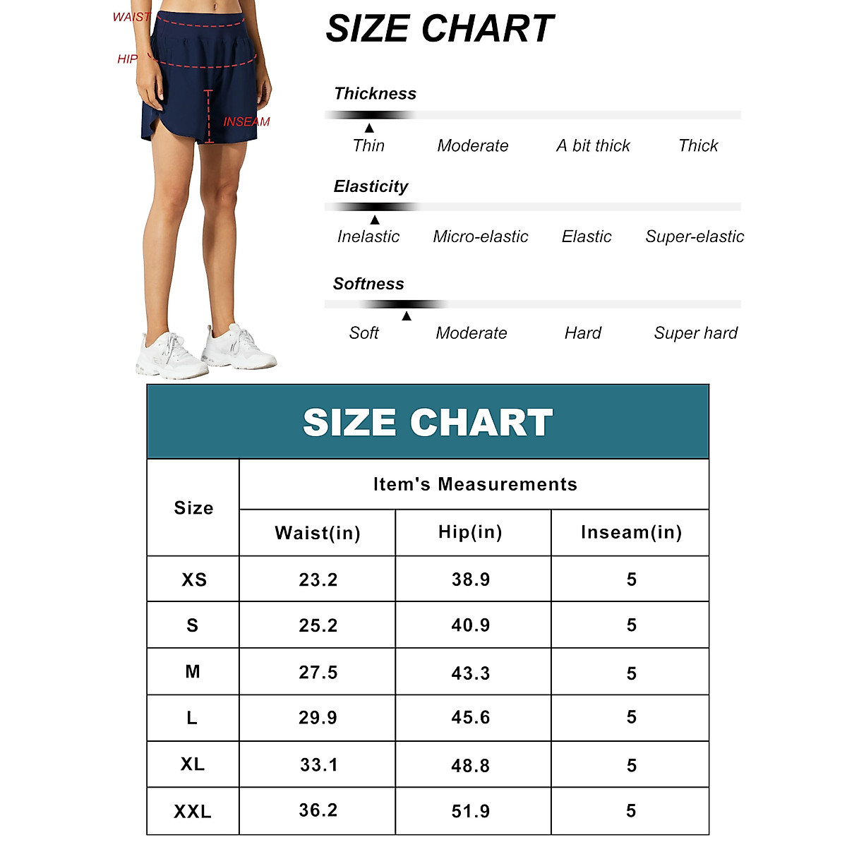 Libin Women's 5 Inches Athletic Running Shorts with Liner Quick Dry Workout Gym Shorts for Lounge Sports with Zipper Pockets,Black L