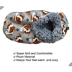 Pit Bull Super Soft Slippers - E&S Pets - Pit Bull Gifts - Cozy House Slippers - Non Skid Bottom - One Size Fits Most - Sherpa slipper - Pet Lover Gifts For Men And Women