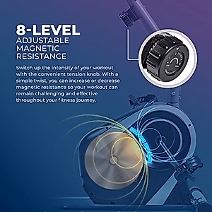 Sunny Health & Fitness Magnetic Recumbent Exercise Bike, Pulse Rate Monitoring, 300 lb Capacity, Digital Monitor and Quick Adjustable Seat | SF-RB4616S