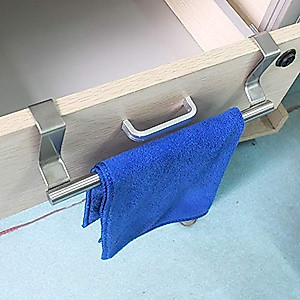 V-Shine Metal Bathroom Over Cabinet Door Towel Rack Holder - Storage Organizer Bar for Hanging Washcloths, Towels Rack