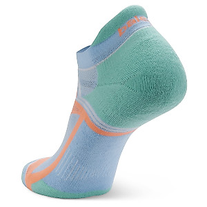 Balega Hidden Contour Upcycled Impact Resistance / Cushioning Performance No Show Athletic Running Socks for Men and Women (1 Pair) Aqua/Peach, Small