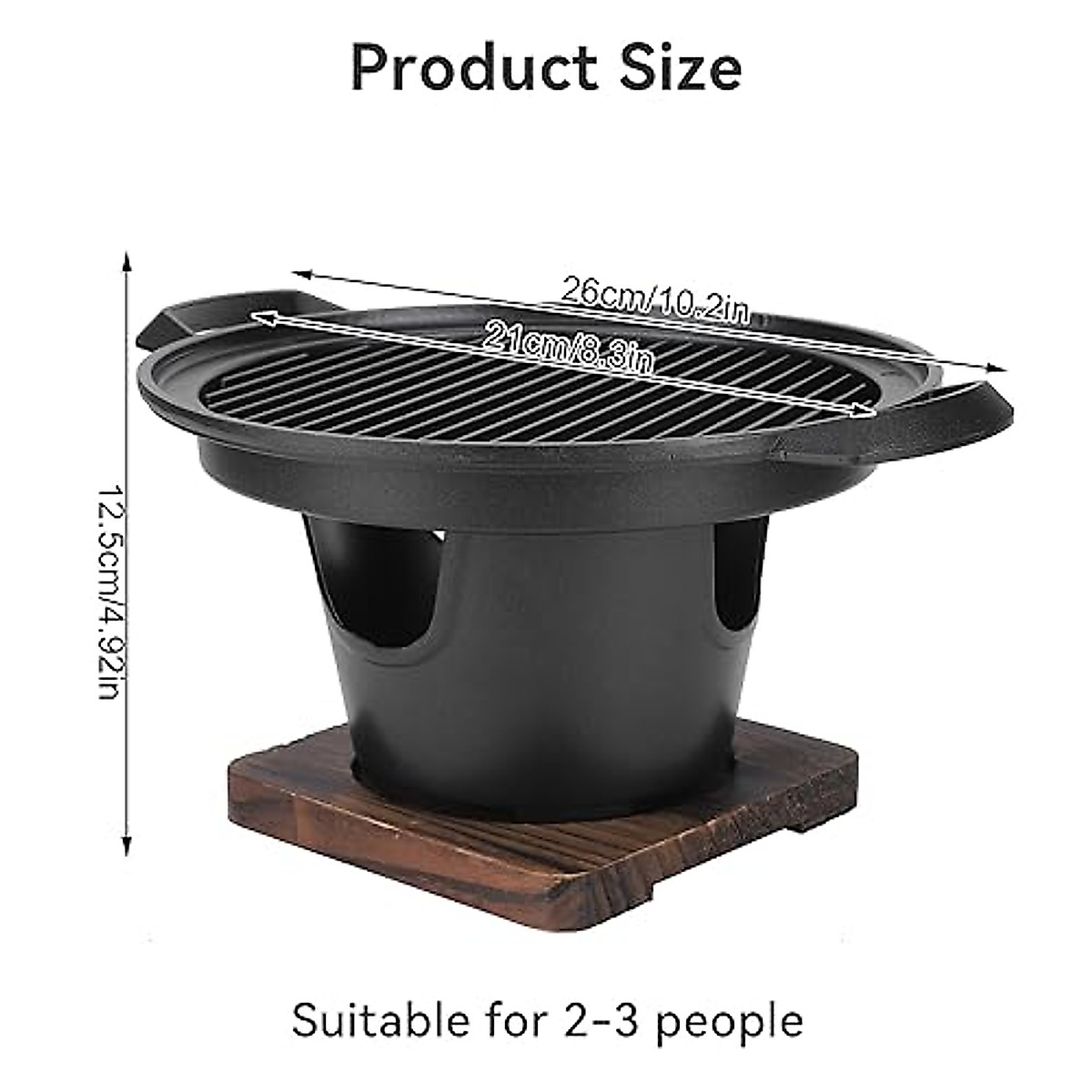Tissting Smokeless Grill Charcoal Grill Korean Barbecue Grill Household Portable Mini Charcoal Stove BBQ Suitable for Outdoor Camping, Picnic, Beach, Party Use(10.2x8.3x4.9in)