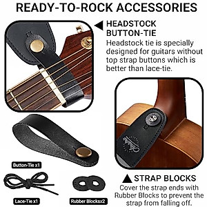 Amumu Chevron Guitar Strap MultiColor for Acoustic Guitar Electric Guitar and Bass Guitar includes Strap Blocks and Headstock Tie