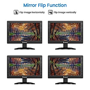 Eyoyo 12" Inch TFT LCD Monitor with AV HDMI BNC VGA Input 1366x768 Portable Mini HD Color Screen Display with Built-in Speaker
