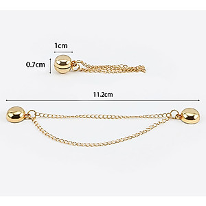 Multi-Function Magnetic Clothing Clips, 4 Packs Strongest Magnetic Strength Buttons Clips, Multi-Purpose Magnetic Pinless Brooch for Women Clothes Hijab Magnets (2Gold 2Silver, GS-4)