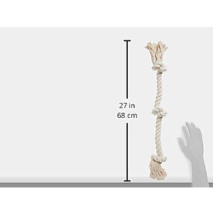 Mammoth Flossy Chews 100 Percent Natural Cotton Rope Dog Toys - Premium White Knot Dog Rope Toy - Interactive Dog Tug Toy - Tug Dog Chew Toy for Medium to Large Dogs - Large 25"