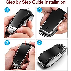 Compatible with Mercedes Benz Key Fob Cover with Keychain,Soft TPU 360 Degree Protection Key Shell Case for 2019-2021 A-Class C-Class G-Class 2017-2020 E-Class S-Class (Silver)