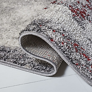 SAFAVIEH Adirondack Collection 10' Square Red / Grey ADR134Q Modern Abstract Non-Shedding Living Room Bedroom Dining Home Office Area Rug