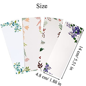 30 PCS Blank Bookmarks with Different Flower Printing for Book Lovers Women Adult Craft Kraft Rectangle Card with “Write Poetry for You” Exquisite Blank DIY Cards Flowers Cards 1.88 x 5.51 inches