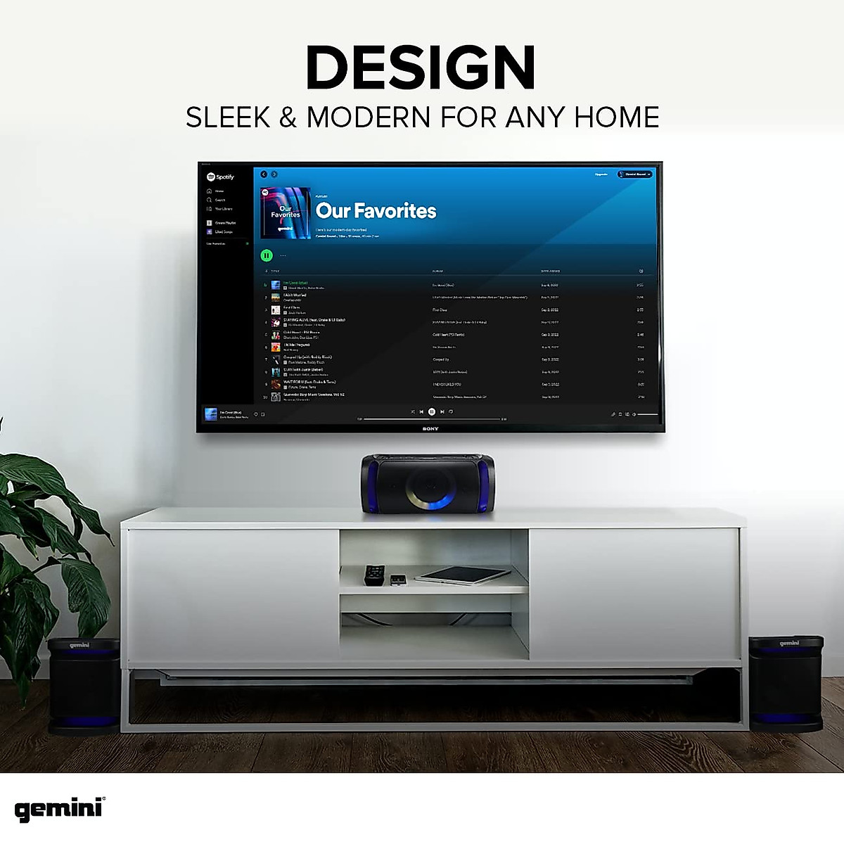Gemini Sound GSYS-2400 Compact Home Stereo System | 2000W Peak Power | Bluetooth, USB & Analog and Digital Inputs | Multi-Color LED Party Lighting | Ideal for Parties, Karaoke & Home Theater