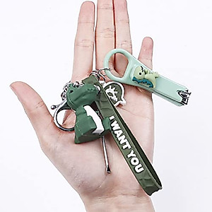 Dinosaur Nail Clippers Ultra Sharp Sturdy Nail Cutters with Ear Pick Dinosaur Keychain Set Gift-Dinosaur
