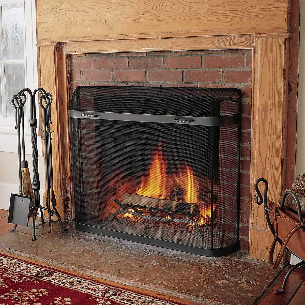 Pilgrim Home and Hearth Pilgrim SGI Series Fireplace Screen Spark Guards, 31 W x 31 H x 6.5" D, Vintage Iron (18371-1)