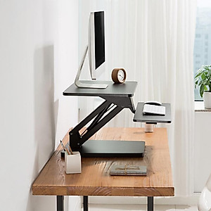 Desky Zero Adjustable Standing Desk Converter - 6.3-17.3'' Height Adjustable Desktop Standing Desk Riser - Stand Up Desk Top - Sit Stand Desk Converter - Converter for Standing Desk - Black Lift Desk