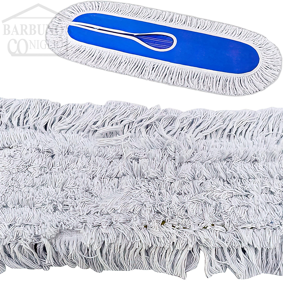 Large Mop Head 24" Industrial Strength Ultimate Cotton Floor Dust Mop Refill, Commercial Cleaner Mop Head Replacement, Dust Mops for Home, Industrial Use - Fit for Standard Size Mop Frame (2)
