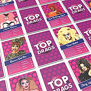 Top Drags Game - Trumps Card Game - Win Every Drag Queen to Win The Game - Suitable for Adults and Teenagers
