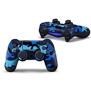 SKINOWN Skin Sticker Protective Cover for PS4 PlayStation Controller Camouflage Red and Blue (2 Pieces)