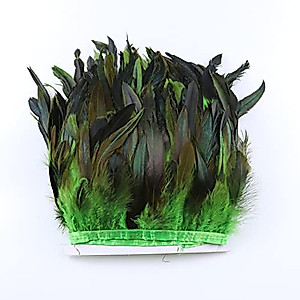 2.19yd Natural White Chicken Feathers Trim Fringe Rooster Feather Ribbon for Festival Party Clothing Decoration Craft