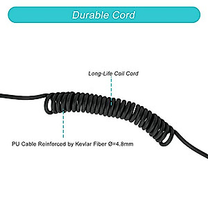 Retevis Volume Adjustable Earhook Two Way Radio Earpiece with Mic, Coil Tube, Compatible RT22 RT21 H-777 RT68 RT22S RB29 pxton Kenwood 2 Way Radios, 2 Pin Walkie Talkie Earpiece(6 Pack)