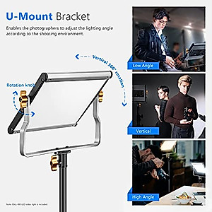 Neewer Dimmable Bi-Color LED with U Bracket Professional Video Light for Studio, YouTube Outdoor Video Photography Lighting Kit, Durable Metal Frame, 480 LED Beads, 3200-5600K, CRI 96+