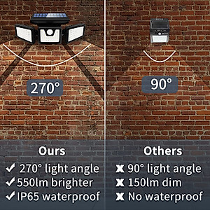 INCX Solar Outdoor Lights with Motion Sensor, 3 Heads Security Lights Solar Powered, 118 LED Flood Light Motion Detected Spotlight for Garage Yard Entryways Patio, IP65 Waterproof 2 Pack