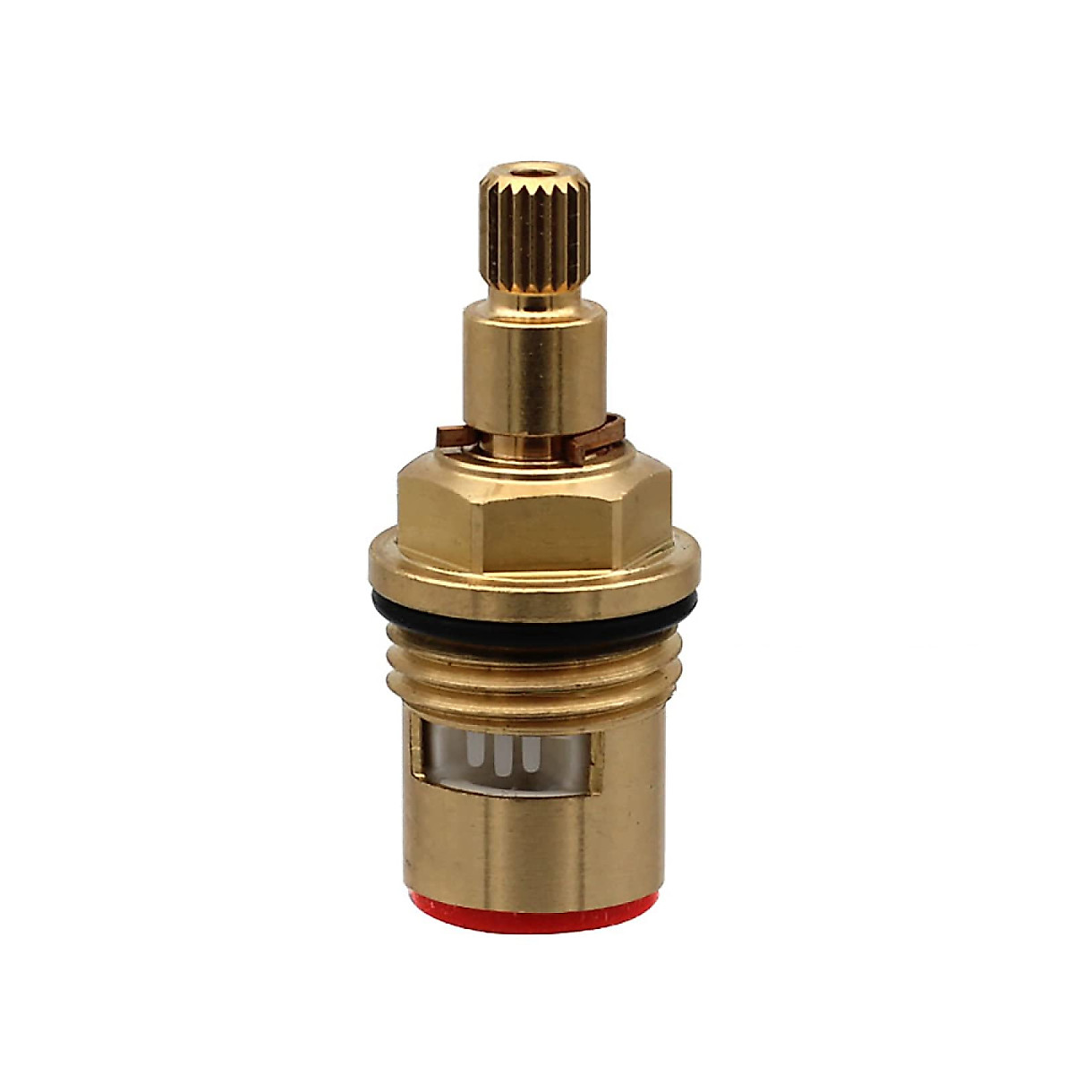 ECOLFE faucet parts, Spare Valves, Tap Valves, Brass Ceramic Disc Cartridges Insert Faucet Valve Quarter Turn 1/2"" Ceramic Tap Valves for Bathroom Kitchen Tap,D-Red (Color : E red) (Color : C Red)