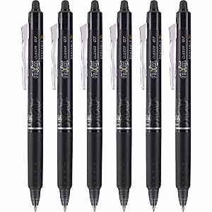 PILOT FriXion Clicker Erasable & Retractable Gel Ink Pens, Fine Point, Black Ink, 6 Count (13601)