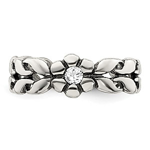 IceCarats 925 Sterling Silver Vintage Rhinestone Crystals Adjustable Toe Ring Open Midi Band Summer Beach Jewelry