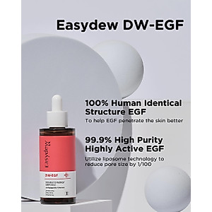 EASYDEW DW-EGF Double Synergy Ampoule - Intensive Moisturizing Face Serum with Hyaluronic Acid, Ceramide, Bakuchiol - Firming, Moisture Glow Skin for Rough Skin - For All Skin Types, 1.69 fl.oz.
