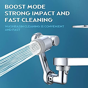 Rotating Faucet Extender,360°+1080°Swivel Robotic Arm Extension Faucet with 2 Water Outlet Modes,Suitable for Bathroom Sink Spray Accessories, Used for Facial,Rye,Hair and Mouthwash Portable Cleaning