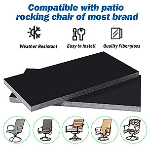 Tiga Patio Rocker Chair Spring Plate Replacement, Universal Fiberglass Spring Plates for Outdoor Swivel Rocker Patio Chair - 5 x 2.5 Inches - Pack of 4