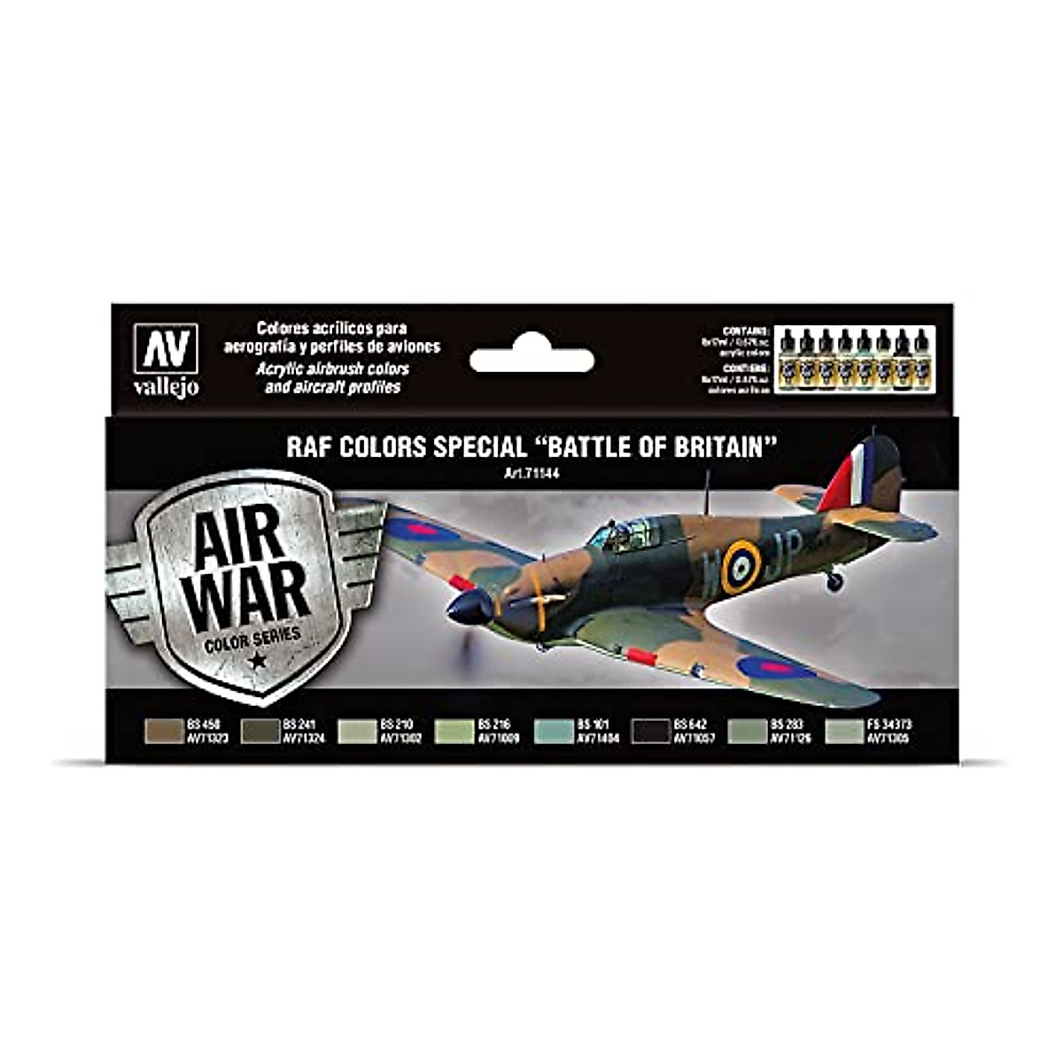 Vallejo RAF Colors Special Battle of Britain 'Air War Color Series' Model Paint Kit, contains 8 x 17ml bottles