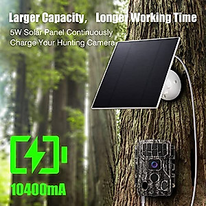 DEHKATA Trail Camera Solar Panel 10400mAH, Solar Battery Charger Kit 6V 9V 12V, IP66 Waterproof Hunting Accessory, Fits Most Solar Panel for Trail Cam