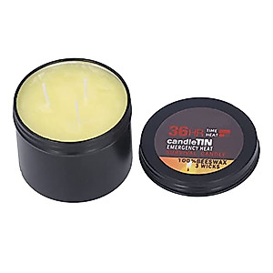 3 Wick 36 Hour Emergency Candle, Long Lasting Survival Candle with Natural Aroma Slow Burn Beeswax Wax Camping Candle Scented Candle for Emergency, Camping, Hiking, Essential Supplies