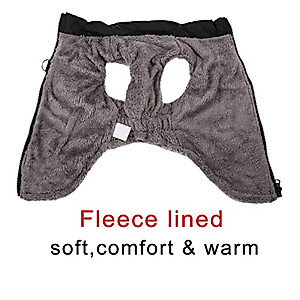 JoyDaog Warm Fleece Dog Coats for Medium Dogs,D-Rings Waterproof Puppy Jacket for Cold Winter,Black L