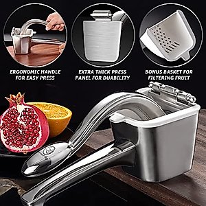 Lemon Squeezer Stainless Steel - Citrus Juicer - Unconditional 5 Year Warranty Manual Juicer, Lemon Juicer Squeezer - Heavy Duty Hand Juicer - Citrus Press -Lime Squeezer - Large Orange Juice Squeezer