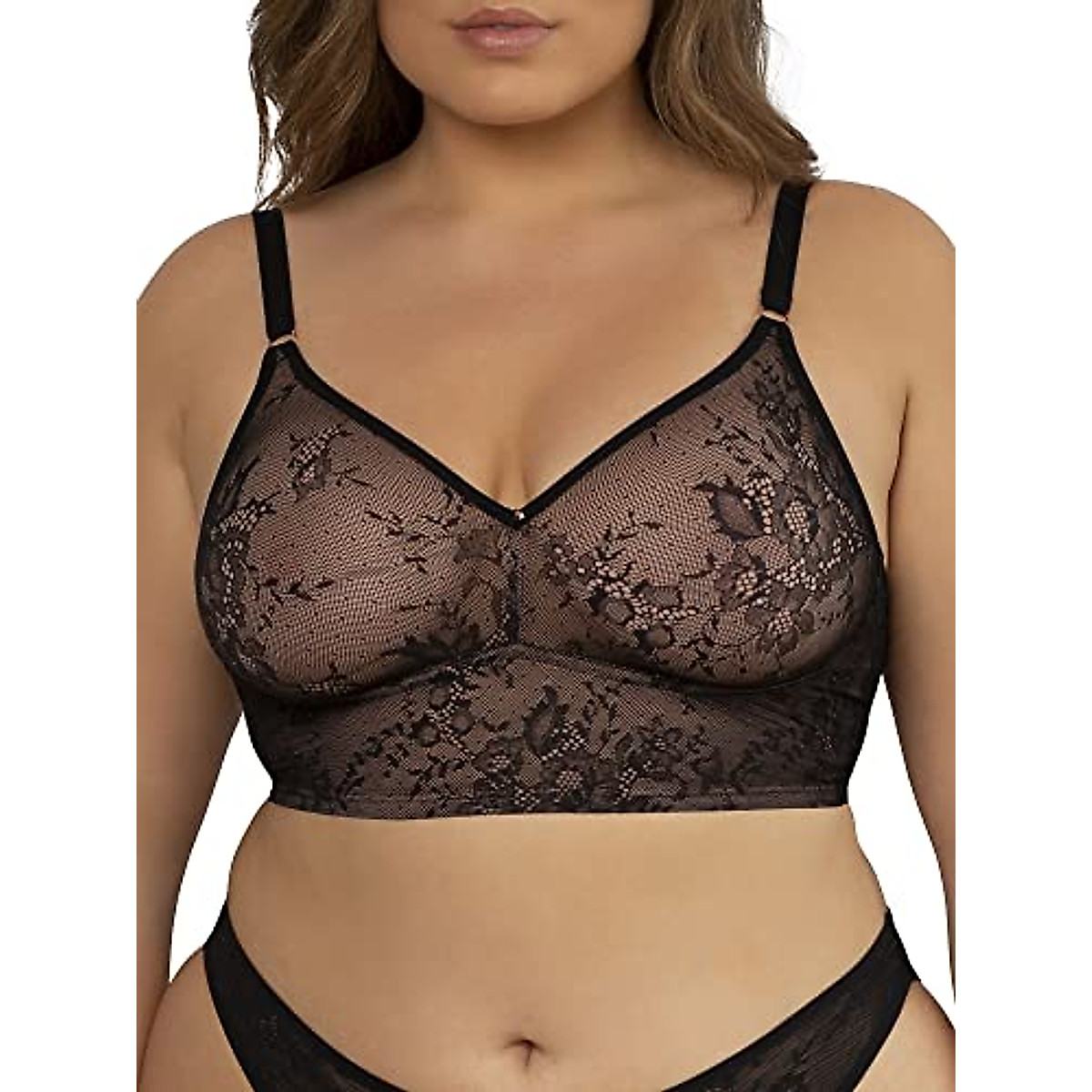 Smart & Sexy womens Sa1451 Bra, Black Hue (Smooth Lace), Large US