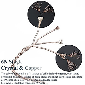 MMCX Cable IER 6N Single Crystal Copper MMCX Cable 3.5mm Braid Earphone Cable for SE846 SE535 SE215 FX850 ATLAS XBA-A3 FX1200 UE900S F9 FA1FA7 MKII DK4001 IT00 Replacement Cable (3.5mm Plug)