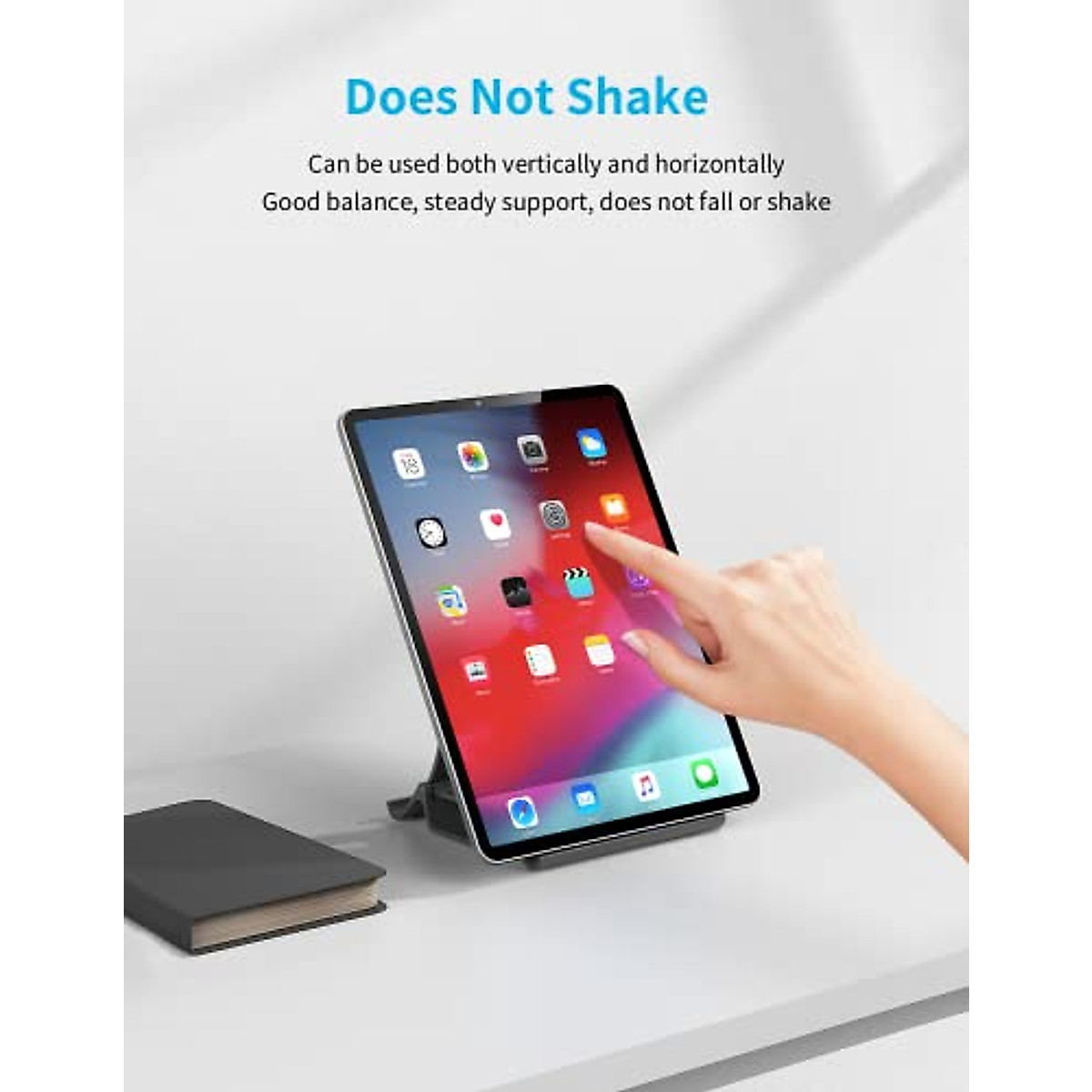 MOMAX Vertical Laptop Stand Holder, Gravity Auto Locking Holder Storage Dock, Space Saving for Desk Organizer, Fits All MacBook, iPad, Surface, Dell, Chromebook, Gaming Laptops (Up to 17.3 inches)