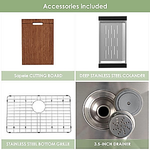 Davivy Undermount Kitchen Sink, 22inch Workstation Sink Single Bowl 16Gauge 10inch Deep Prep Kitchen Sinks (Undermount(22"Lx18"Wx10"D), Stainless Steel)