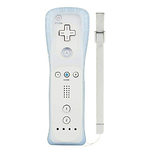 Lyyes Remote Controller for Wii, Wii Remote and Nunchuck Controllers with Silicon Case and Strap for Wii and Wii U (White)