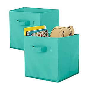 Whitmor Set of 2-10 x 10 x 10 inches-Turquoise Collapsible Cubes