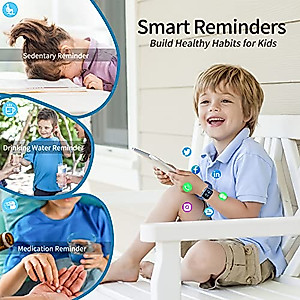 ZURURU Kids Smart Watch with 1.4" DIY Watch Face 19 Sport Modes, Waterproof Fitness Tracker Watch with Pedometer, Step Calorie Counter, Sleep Heart Rate Monitor Gift for Girls Boys Teen